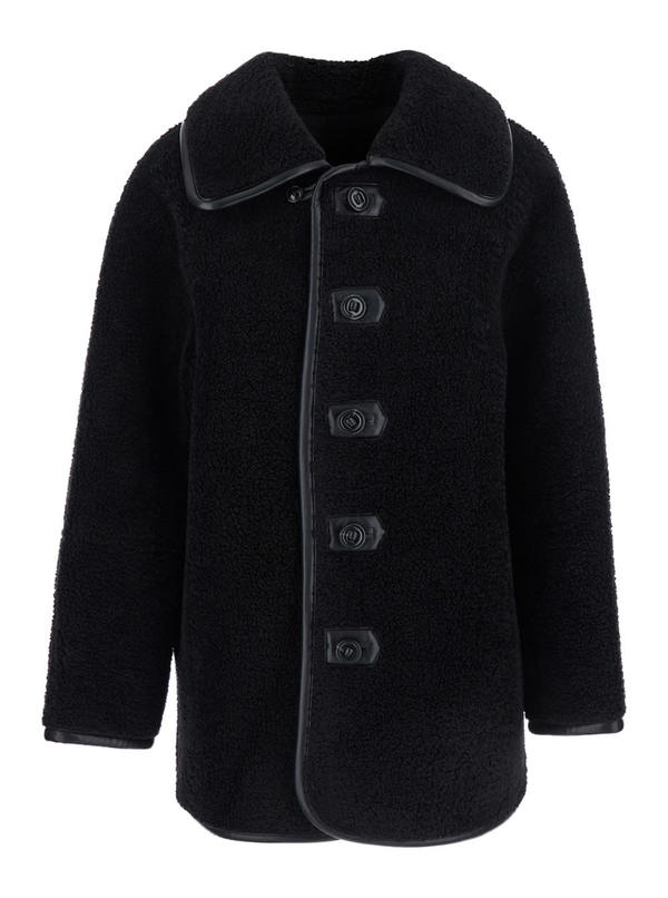 LOW CLASSIC Black Jacket With Reversible Design In Faux Fur - Black ...