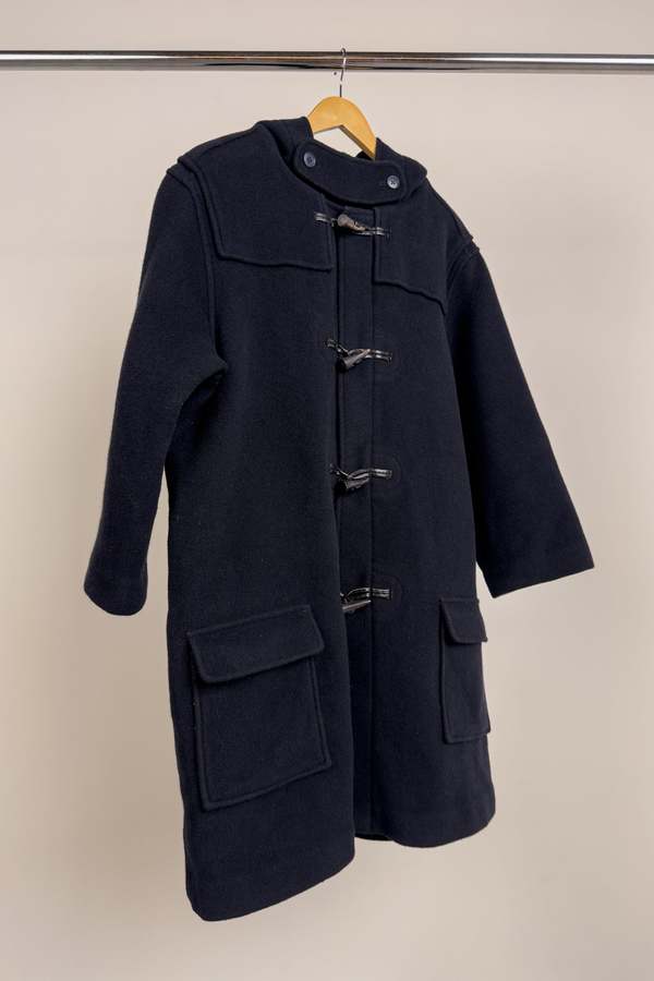 Vintage 90s Wool Blend Toggle Duffle Coat - Navy | Garmentory