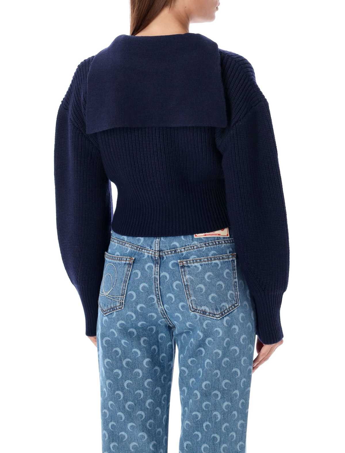 MARINE SERRE Sailor Sweater - Navy | Garmentory