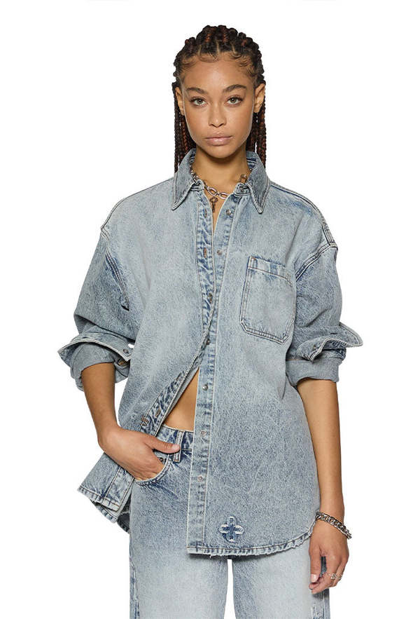Ksubi Klassic Kraftwerk Oversized Shirt - Denim | Garmentory