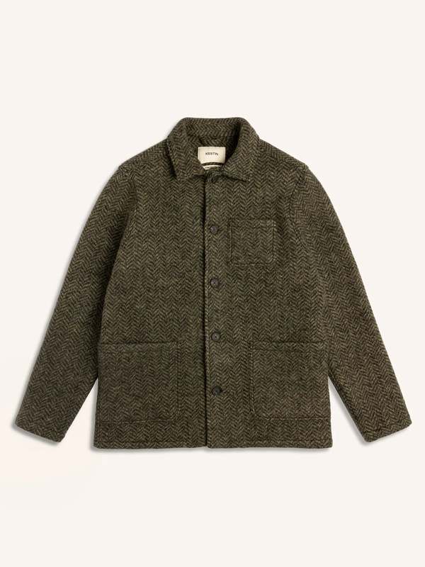 Kestin Ormiston Jacket in Moss Wool Herringbone | Garmentory