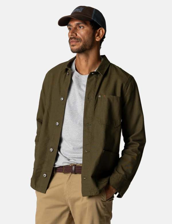 Finisterre Basset Flannel Lined Jacket - Olive Green | Garmentory