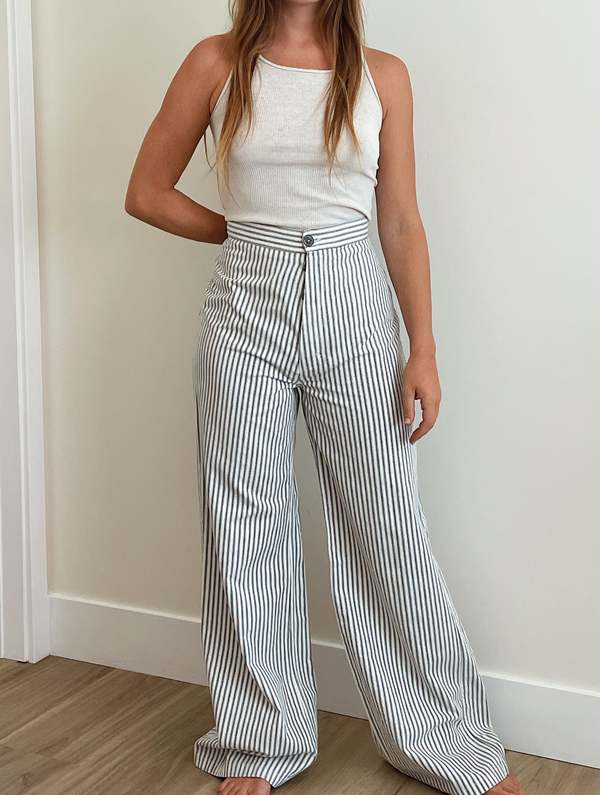 The Ludlow Shop Handmade French Ticking Stripe Trousers | Garmentory