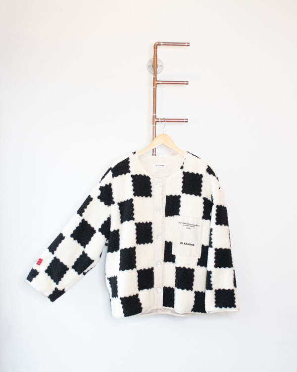 Jil Sander Checkered Fleece Jacket - Black/White | Garmentory