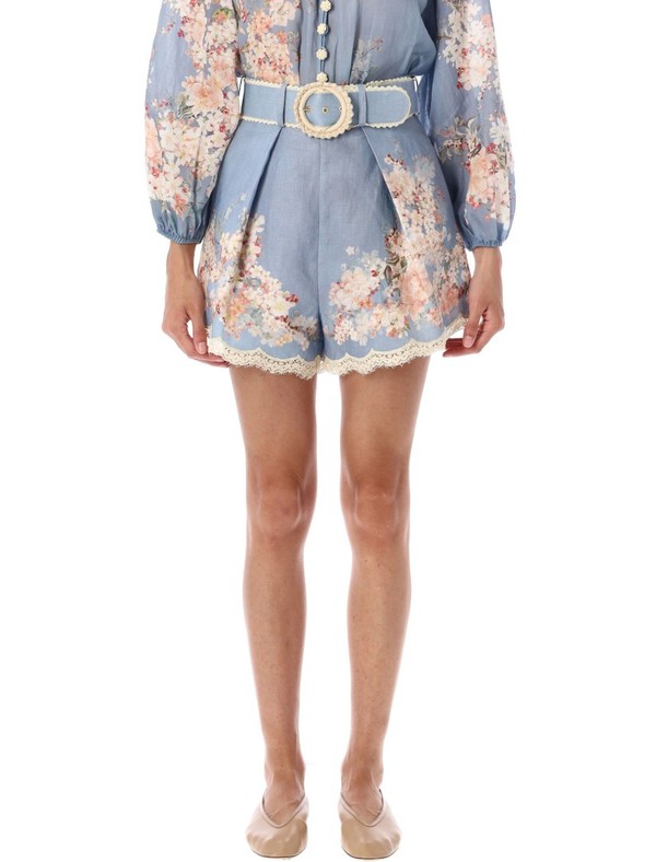 Zimmermann Cascadian Botanical Short Shorts - Soft Blue | Garmentory