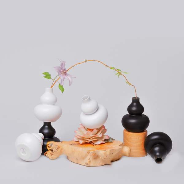 Middle Kingdom Semi-Matte Porcelain Mini Double Gourd Vase | Garmentory