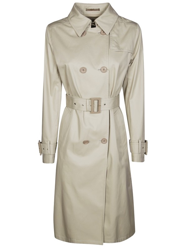 Herno Double-Breasted Classic Trench Coat With Belted Waist And ...