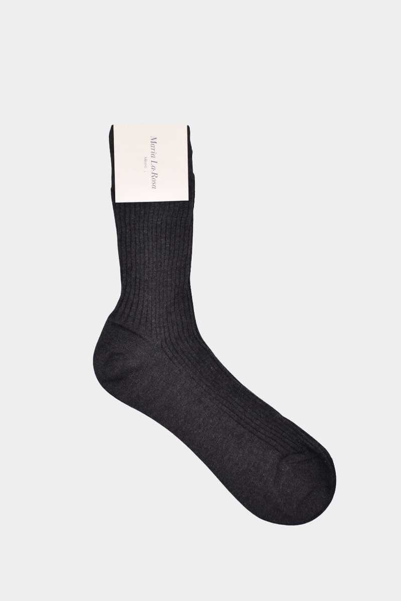 Maria La Rosa Bio Cotton Socks - Dark Grey Melange | Garmentory