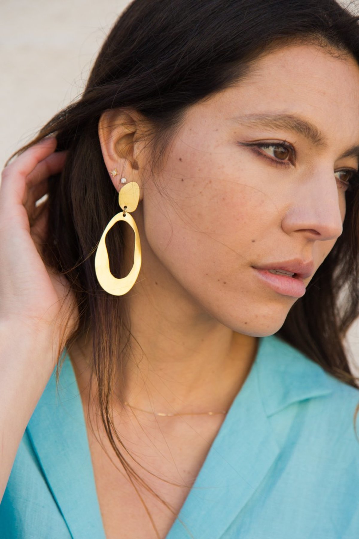Modern Weaving Brass Large Oval Loop Earrings | Garmentory