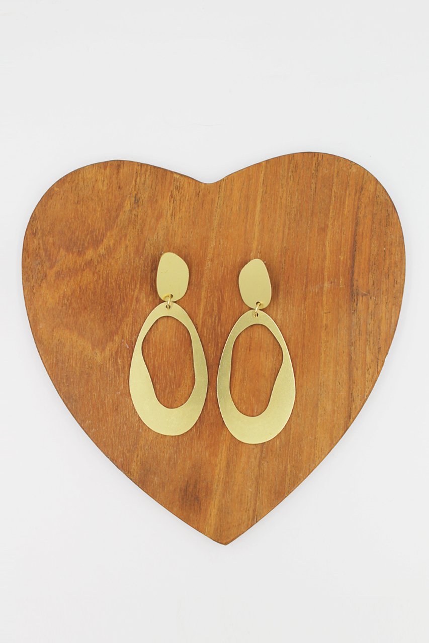 Modern Weaving Brass Large Oval Loop Earrings | Garmentory