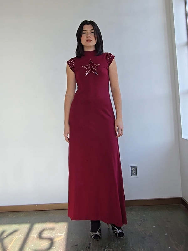 Vintage 1970s Bedazzled Star Maxidress | Garmentory