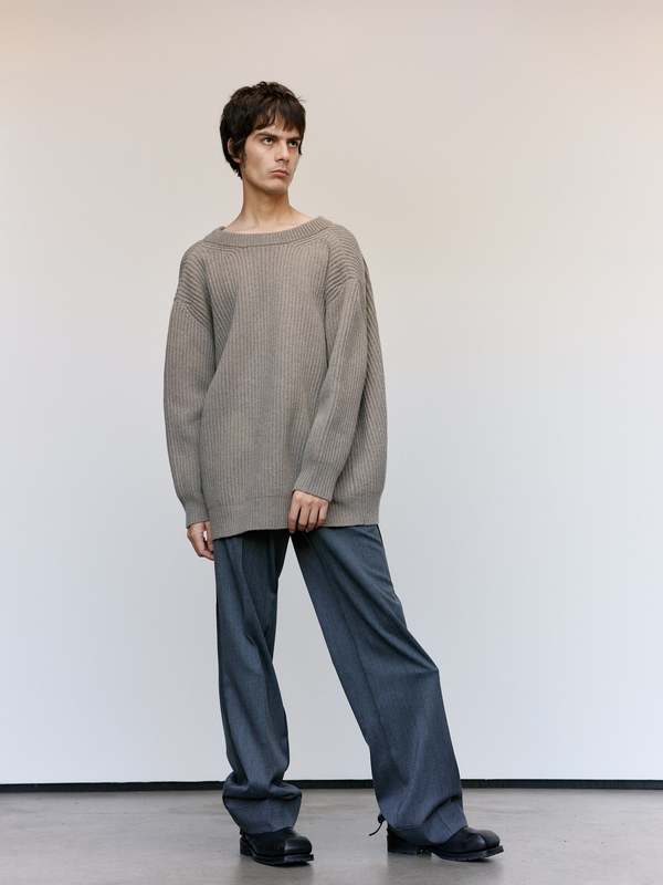 MM6 Maison Margiela Wool Oversized Draped Back Panel Sweater | Garmentory
