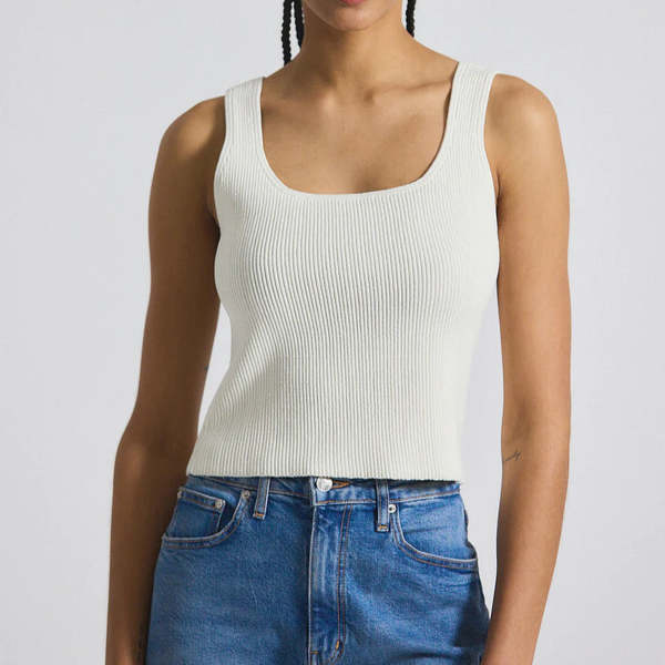 Derek Lam Sain Rib Knit Sweater Tank - Blanc De Blanc | Garmentory