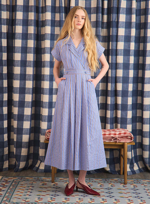 Hunter Bell NYC Sloane Wrap Dress - Marfa Stripe | Garmentory