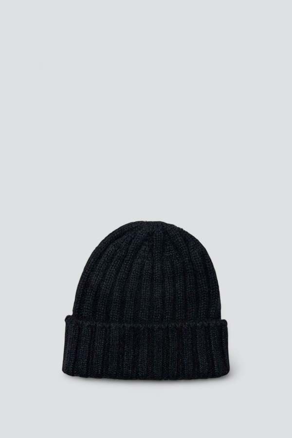 Câbleami Black Cashmere 2x2 Rib Watch Cap | Garmentory