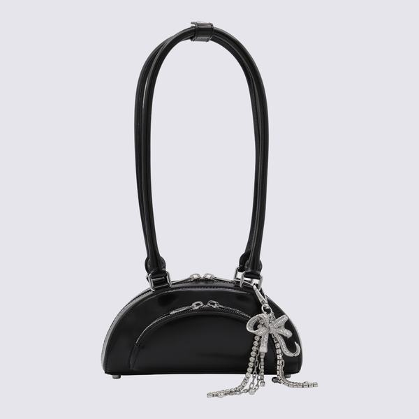 Self-Portrait Black Leather Top Handle Bag - Black | Garmentory