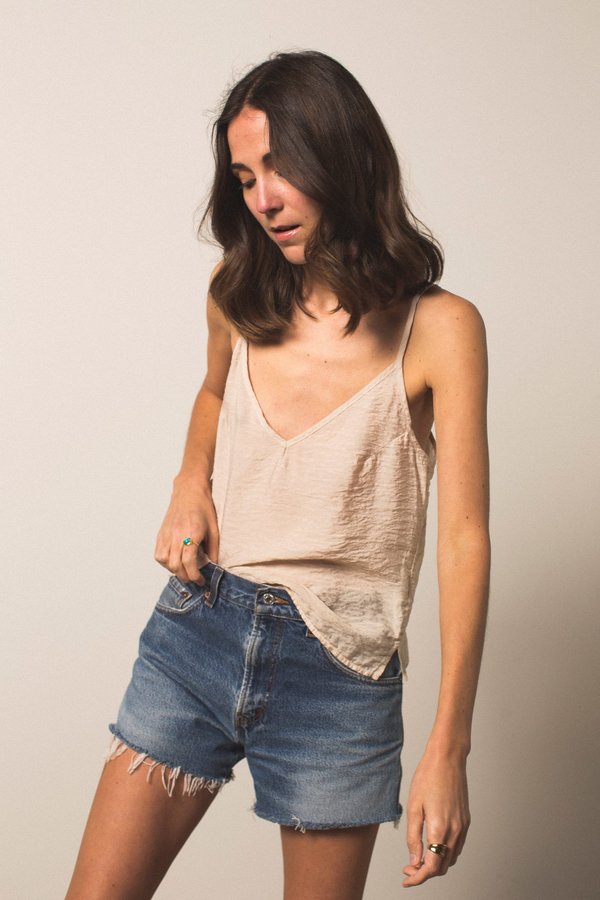 Lacausa Sofia Slip Tank - Biscuit | Garmentory