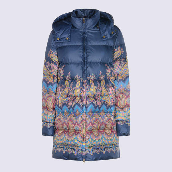 Etro Dark Blue Down Jacket - Blue | Garmentory