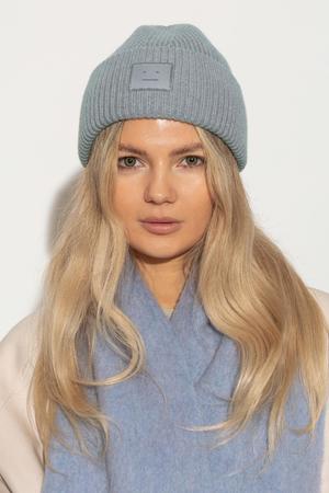 Acne Studios Wool Hat With Logo Hat - Aat Dusty Blue | Garmentory