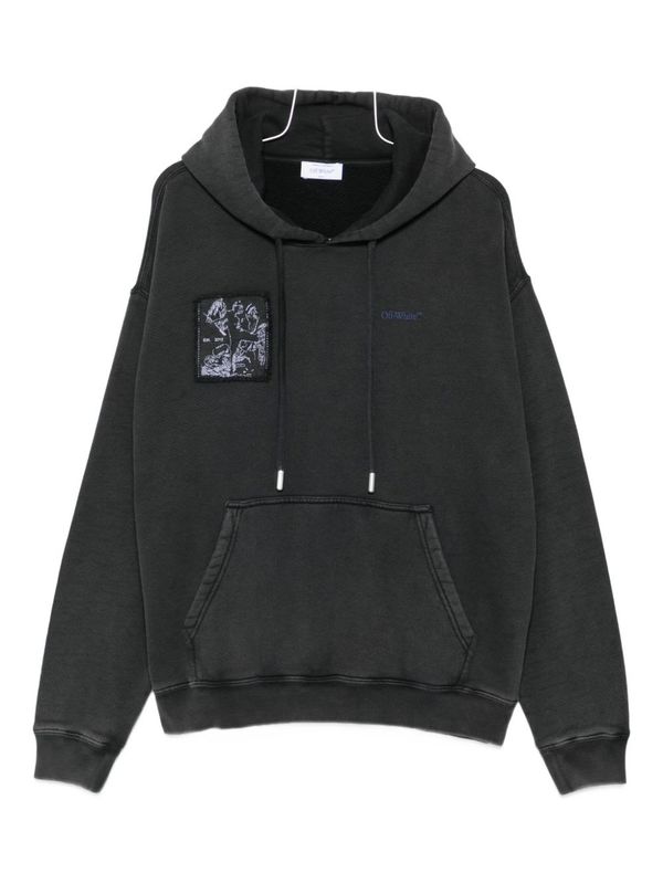 Off-White Faded Painting Skate Cotton Hoodie - Black | Garmentory