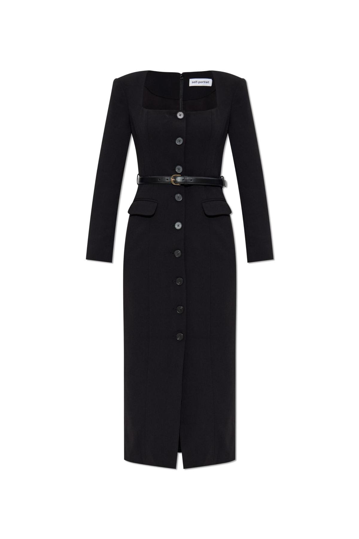 Self-Portrait Dress With Button Fastening Dress - Black | Garmentory