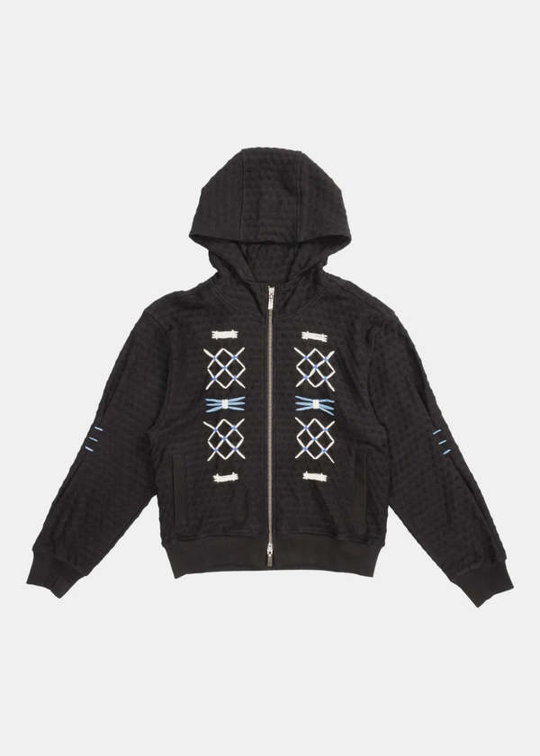 ADER ERROR Quilted Hoodie - Black | Garmentory