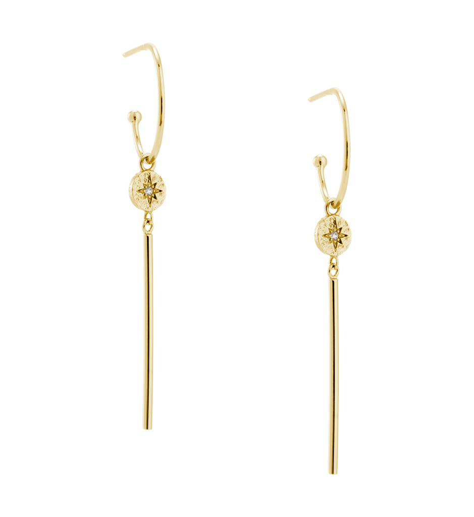 Kirstin Ash Constellation Bar Hoop Earrings - Gold | Garmentory