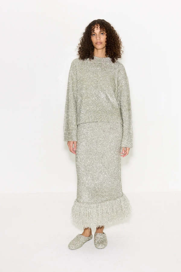 Simon Miller Cher Tinsel Knit Sweater - Satellite Silver | Garmentory