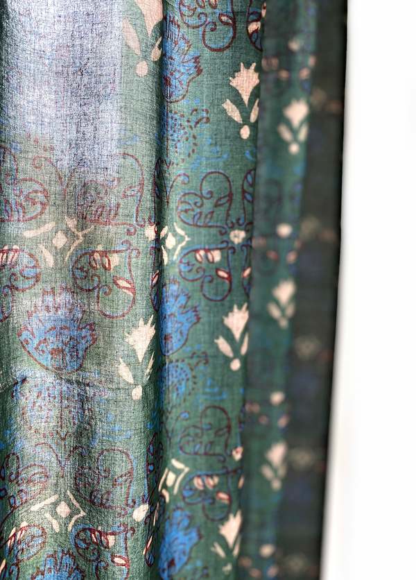 Ichcha Boho Block Print Cotton Drape Curtain Panel | Garmentory