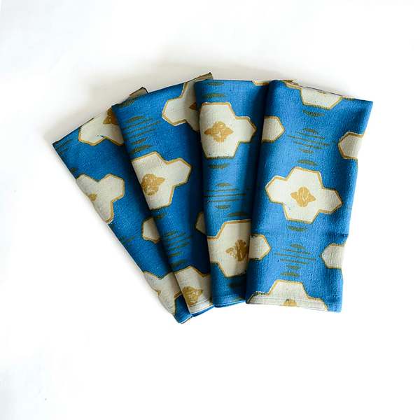 Ichcha Modern Block Print Cloth Napkins (Set of 4) | Garmentory