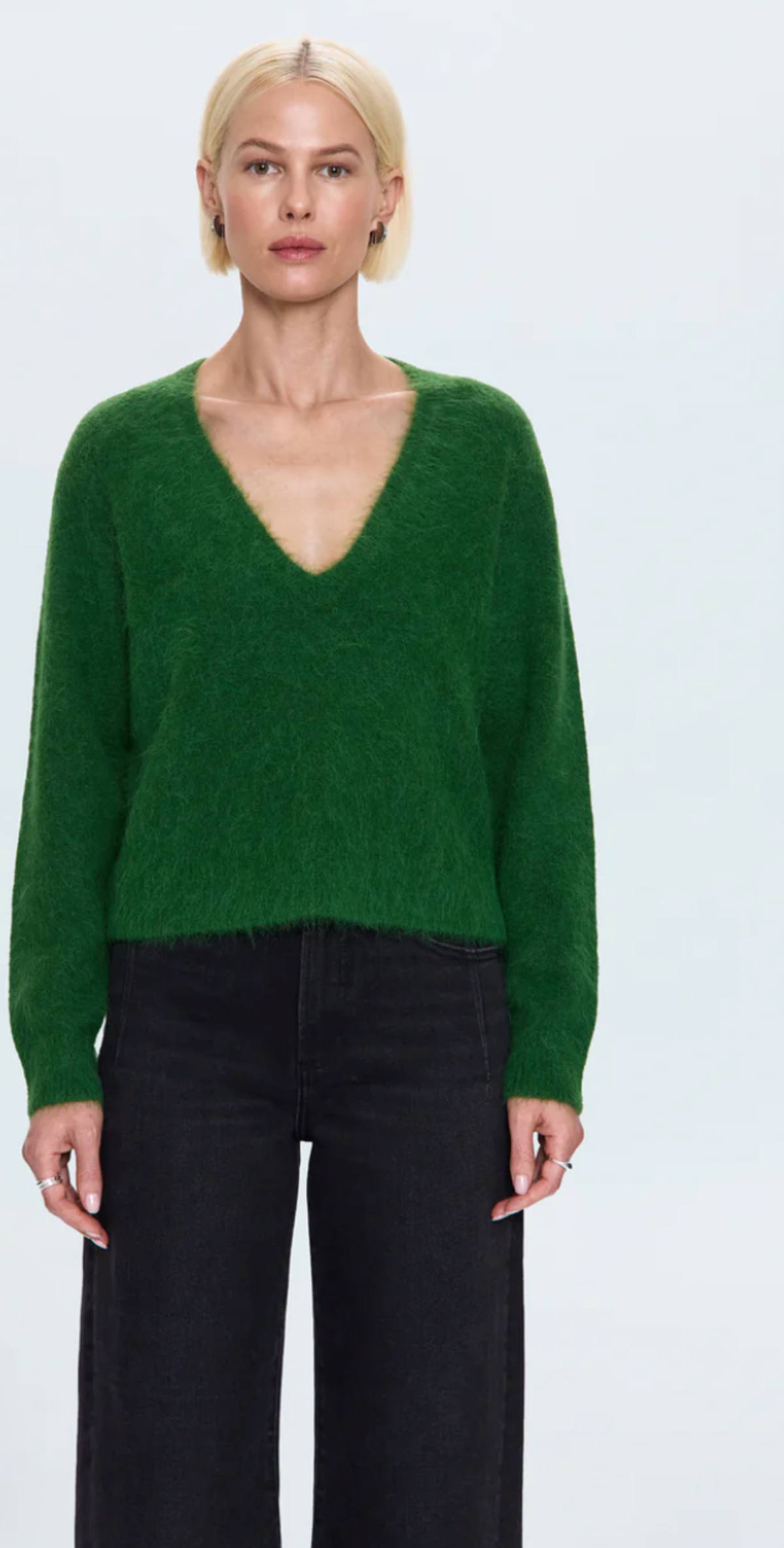 LADYBIRD Knit V-neck L/S Pullover - Winter Green | Garmentory