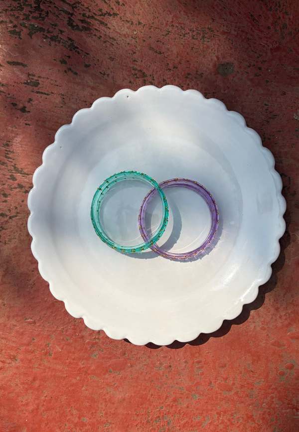 IKKIVI Arm Candy Bangle Set - Sea Green & Lavender | Garmentory