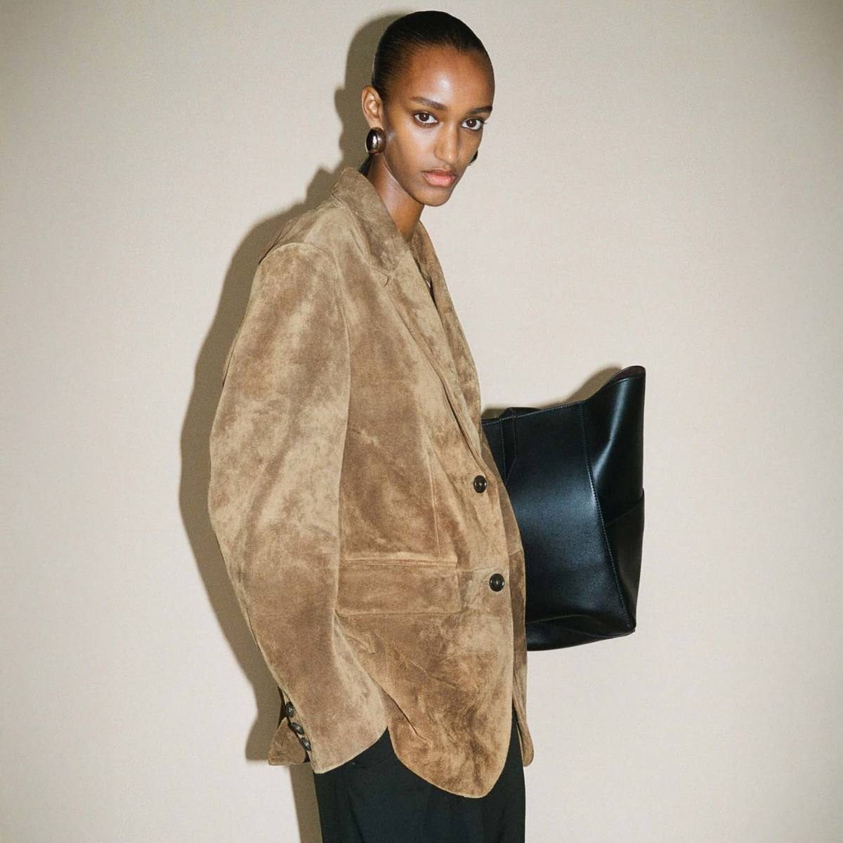 Arma Benny Gritty Suede Oversized Blazer - Olive | Garmentory