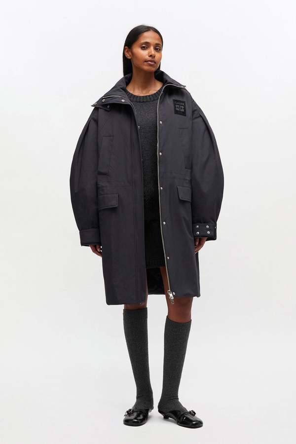 Ganni Oversized Tri-Layer Parka Coat - Phantom | Garmentory