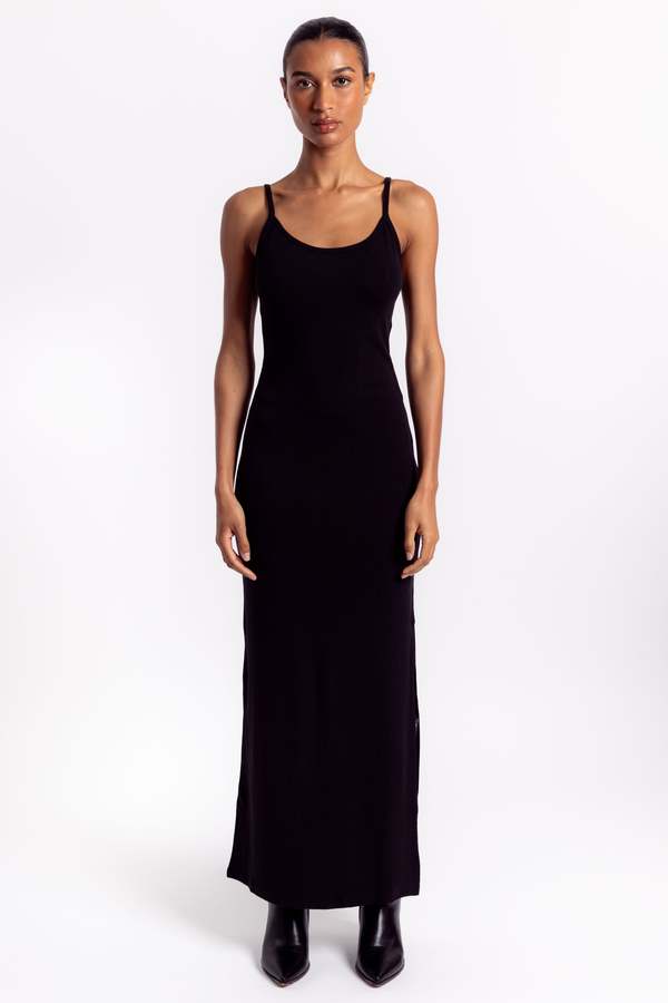 Organic Basics Soft Maxi Slip Dress - Black | Garmentory