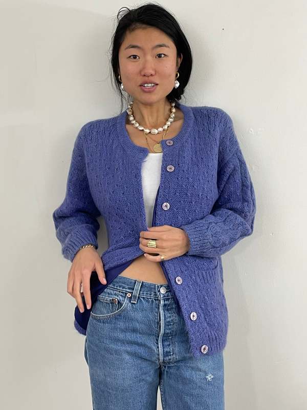 ReCAP Vintage Studio Vintage 90s Mohair Cable Knit Oversized Shacket ...
