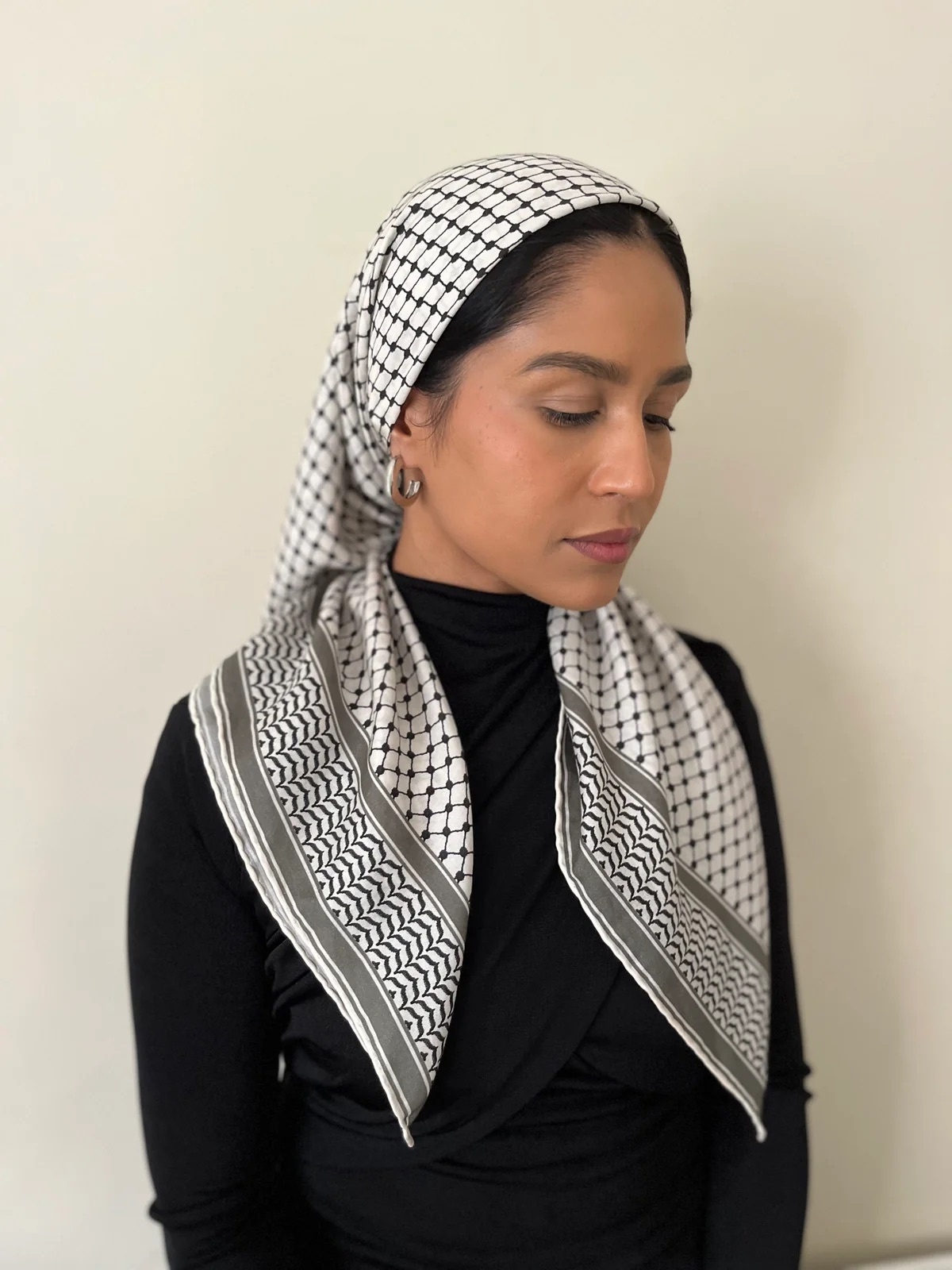 Sarah Musa Large Silk and Cotton Keffiyeh Scarf | Garmentory