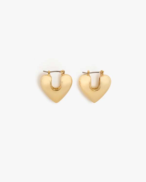 Clare V. Mylar Heart Hoops Earrings | Garmentory