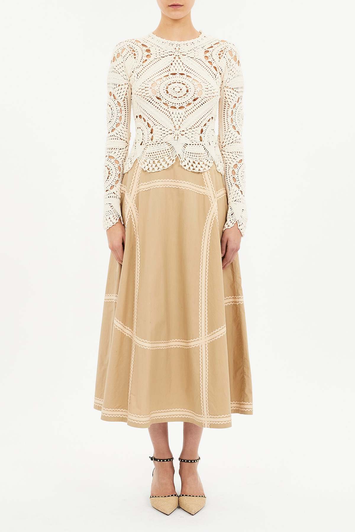 Ulla Johnson Norah A-Line Midi Skirt - Sand | Garmentory