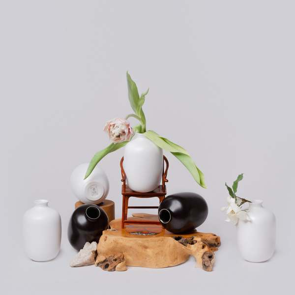 Middle Kingdom Semi-Matte Porcelain Mini Plum Vase | Garmentory