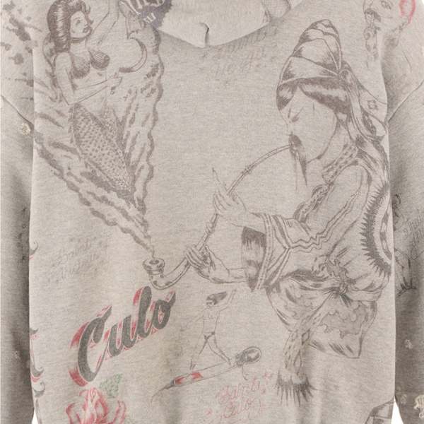 Saint Mxxxxxx x Alexis Ross Drawing Hoodie - Gray | Garmentory