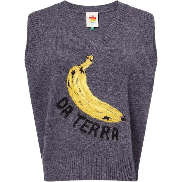Farm Rio Da Terra Knit Grey Banana Vest - Gray | Garmentory
