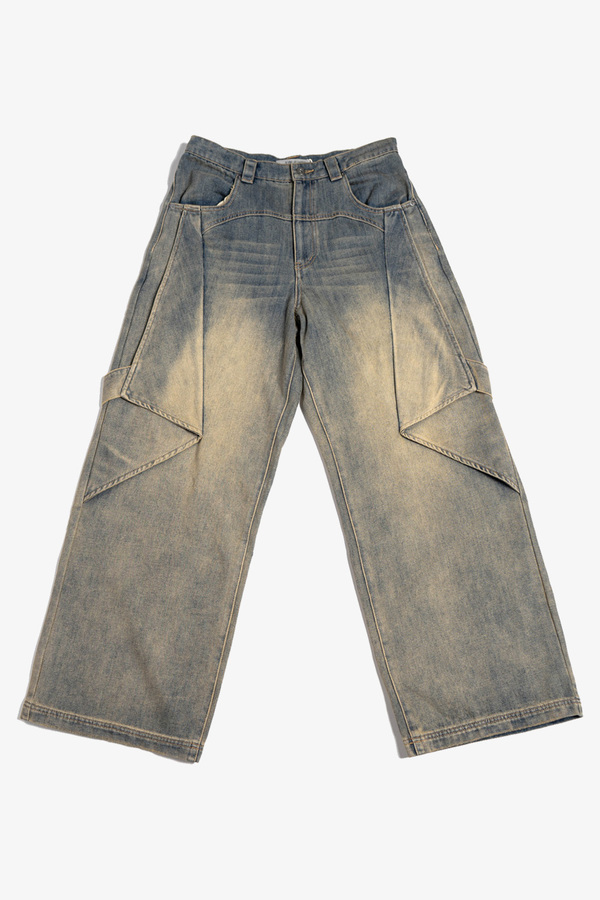 Alvng Garments Heavy Washed Mud-Dyed Jeans - Denim | Garmentory