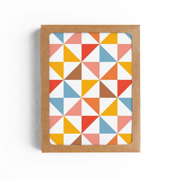 Mellowworks Retro Quilt Blank Card Boxed Set Of 8 Cards - Off-White ...