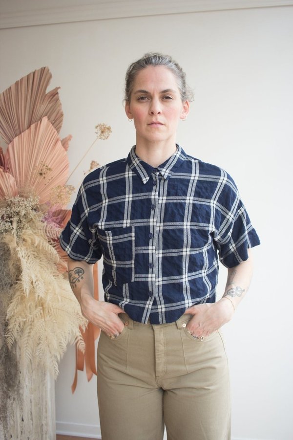 Eve Gravel Jetta Top - Navy/Cream | Garmentory