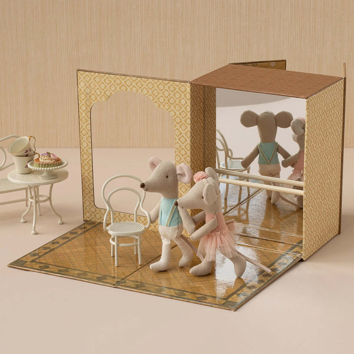 Maileg Mouse Little Sister and Brother Ballet Dance Studio Toy Set ...