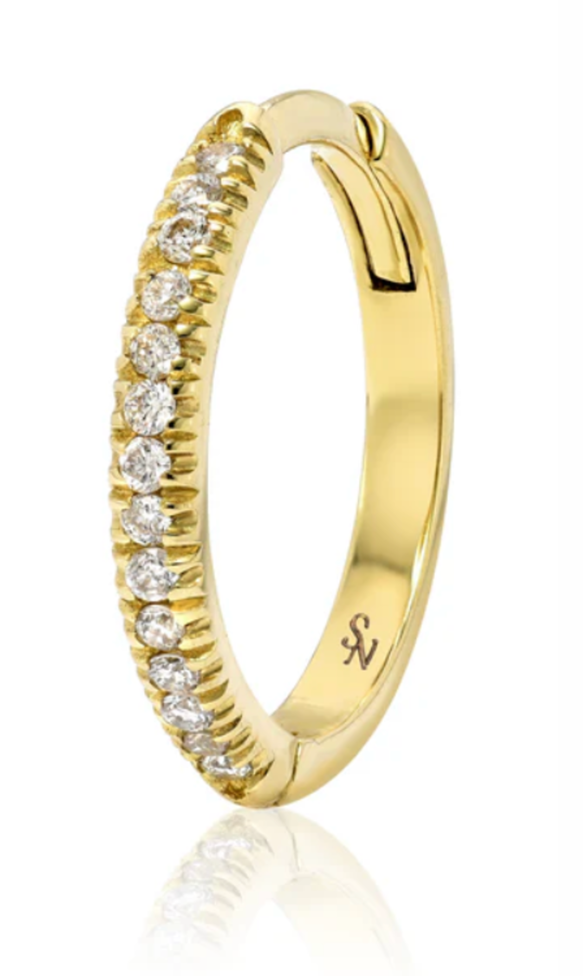 Stacy Nolan Single 13 mm Diamond Huggie Hoop Earring | Garmentory