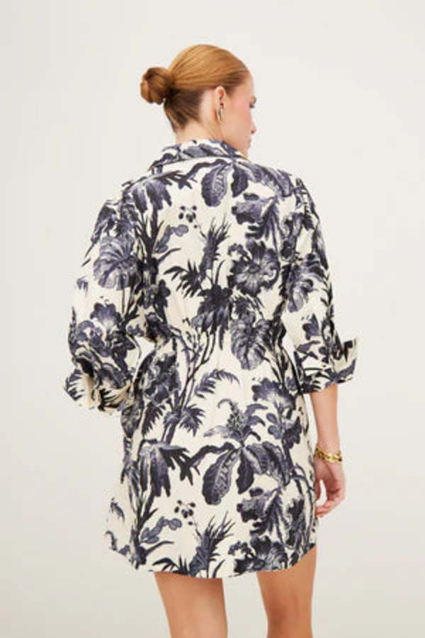 Cara Cara Henry Dress - Fauna Floral Navy | Garmentory