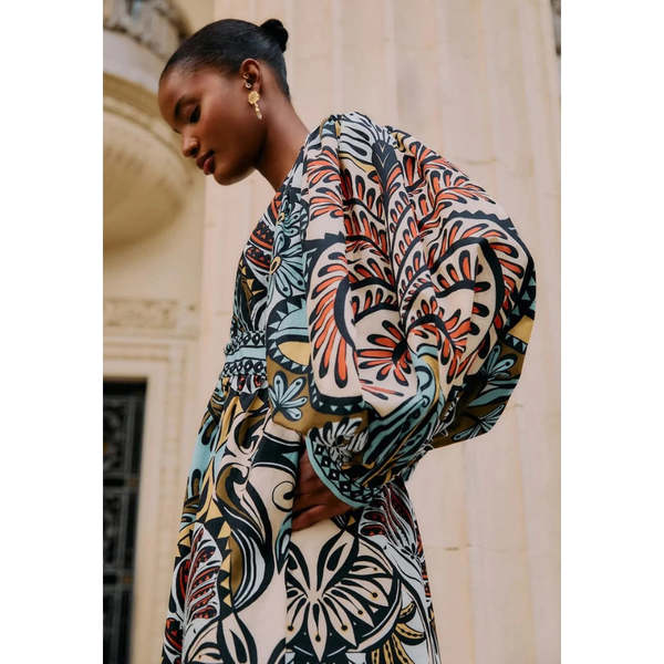 Farm Rio Balamana Deep V-Neck Maxi Dress - Multicolor | Garmentory