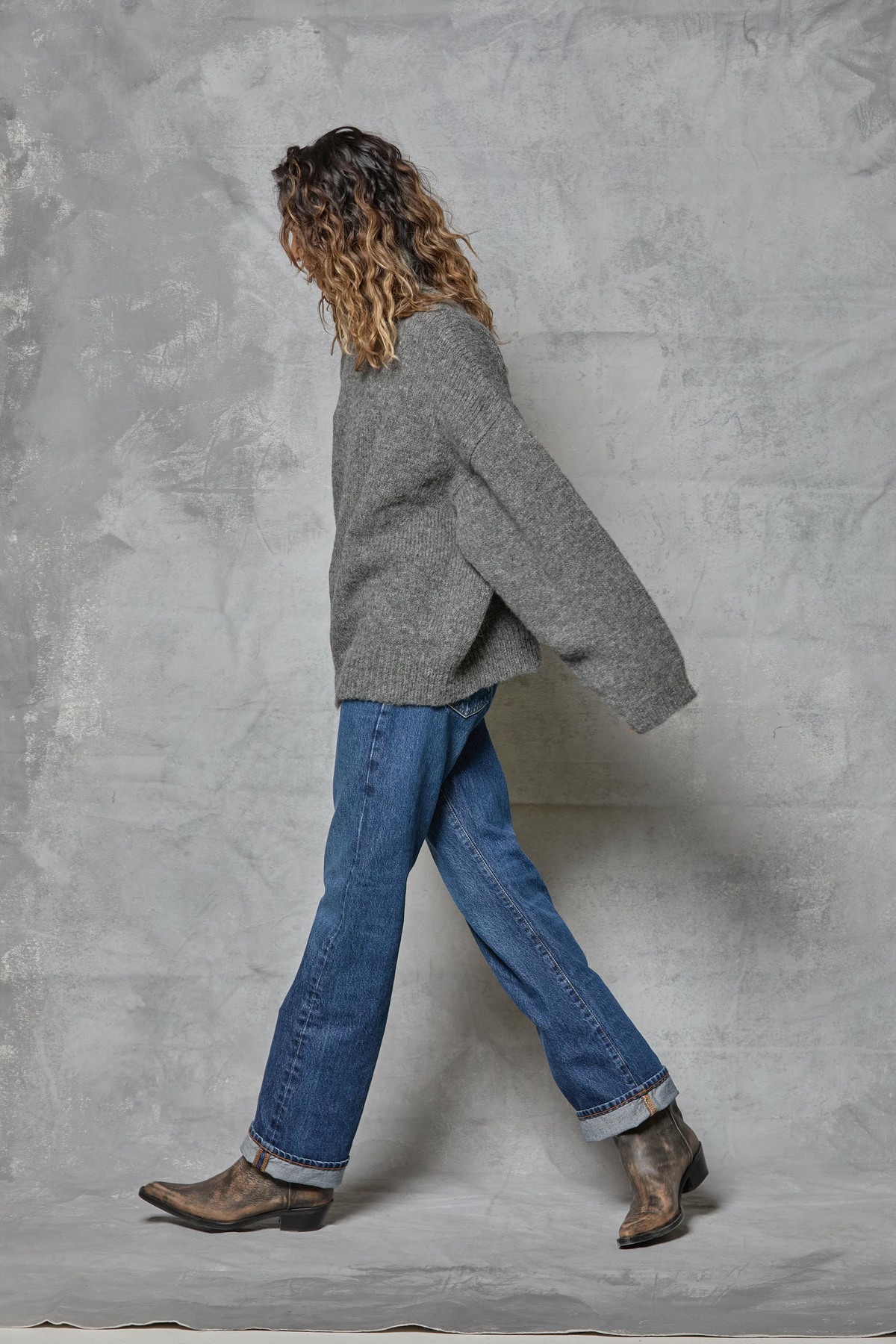 MAMÈNE Chunky Hi Neck Sweater - Charcoal | Garmentory